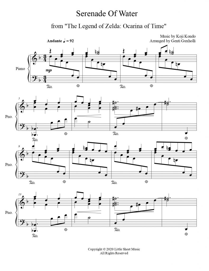 The Legend of Zelda: Ocarina of Time – MEDLEY – Littlesheetmusic