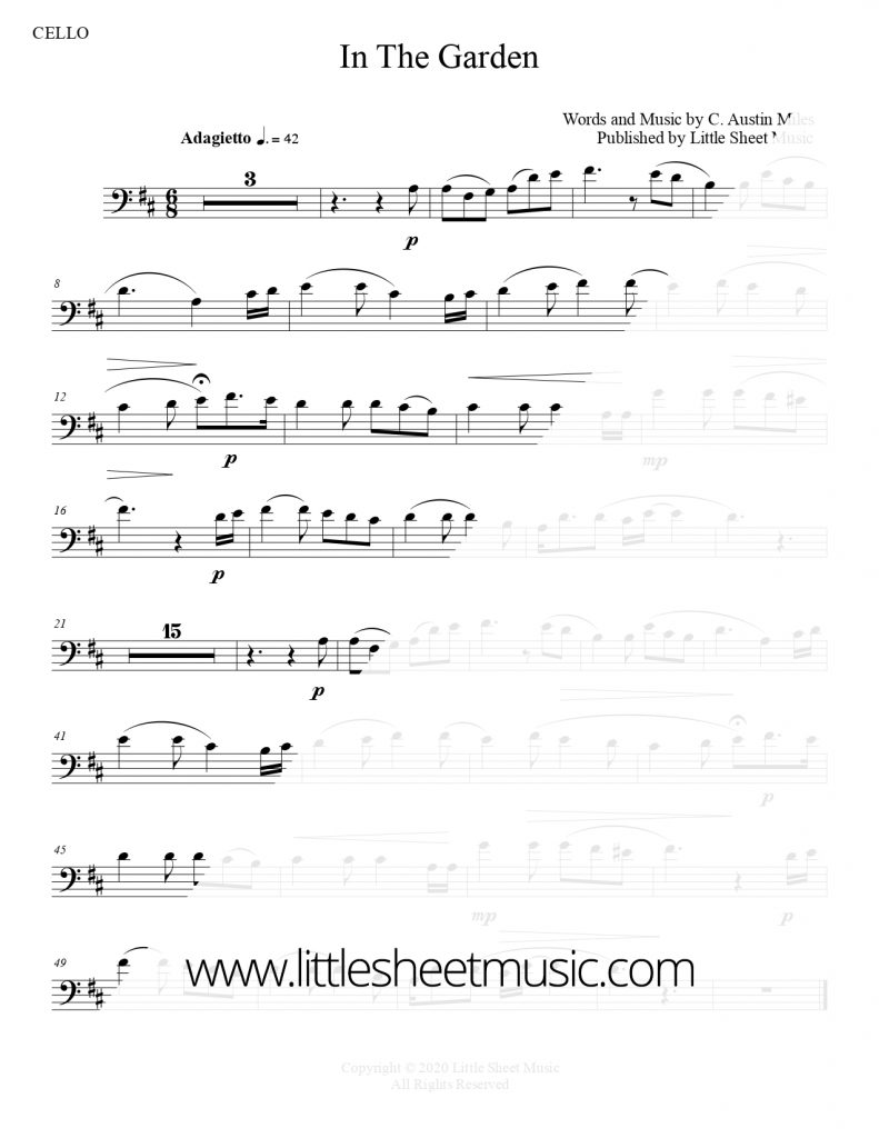 In The Garden (Cello Solo) – Littlesheetmusic