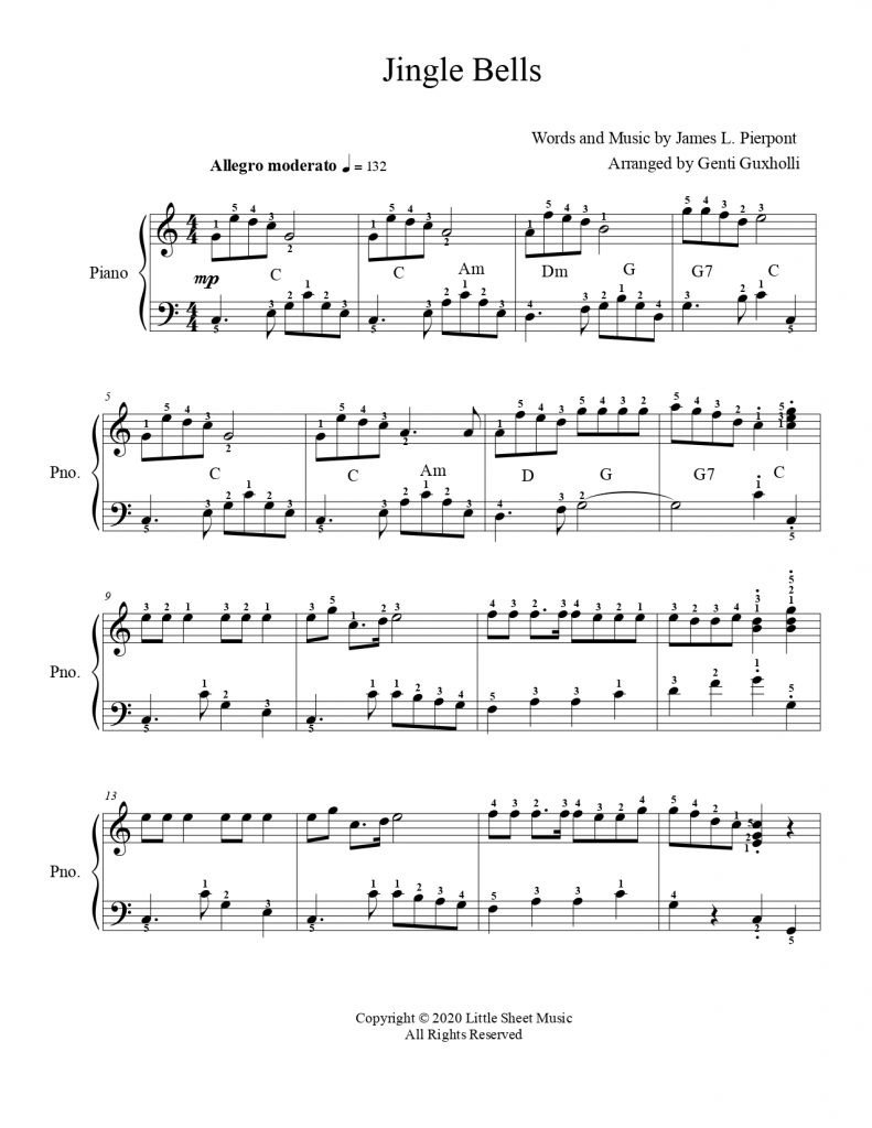Jingle Bells (Easy Piano) – Littlesheetmusic