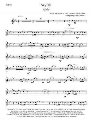 Adele – Skyfall (Flute Solo) – Littlesheetmusic