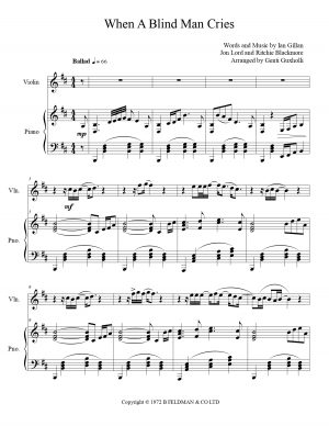 Deep Purple – When A Blind Man Cries (Violin Solo) – Littlesheetmusic