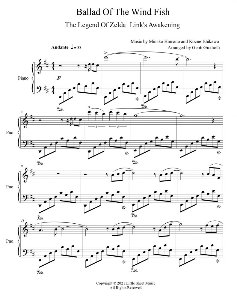 Ballad Of The Wind Fish – The Legend of Zelda: Link’s Awakening (Piano ...