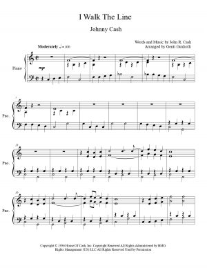 Johnny Cash – I Walk The Line (Piano Solo) – Littlesheetmusic
