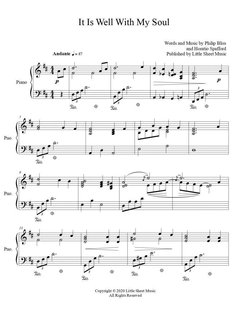 It Is Well With My Soul (Piano Solo) – Littlesheetmusic