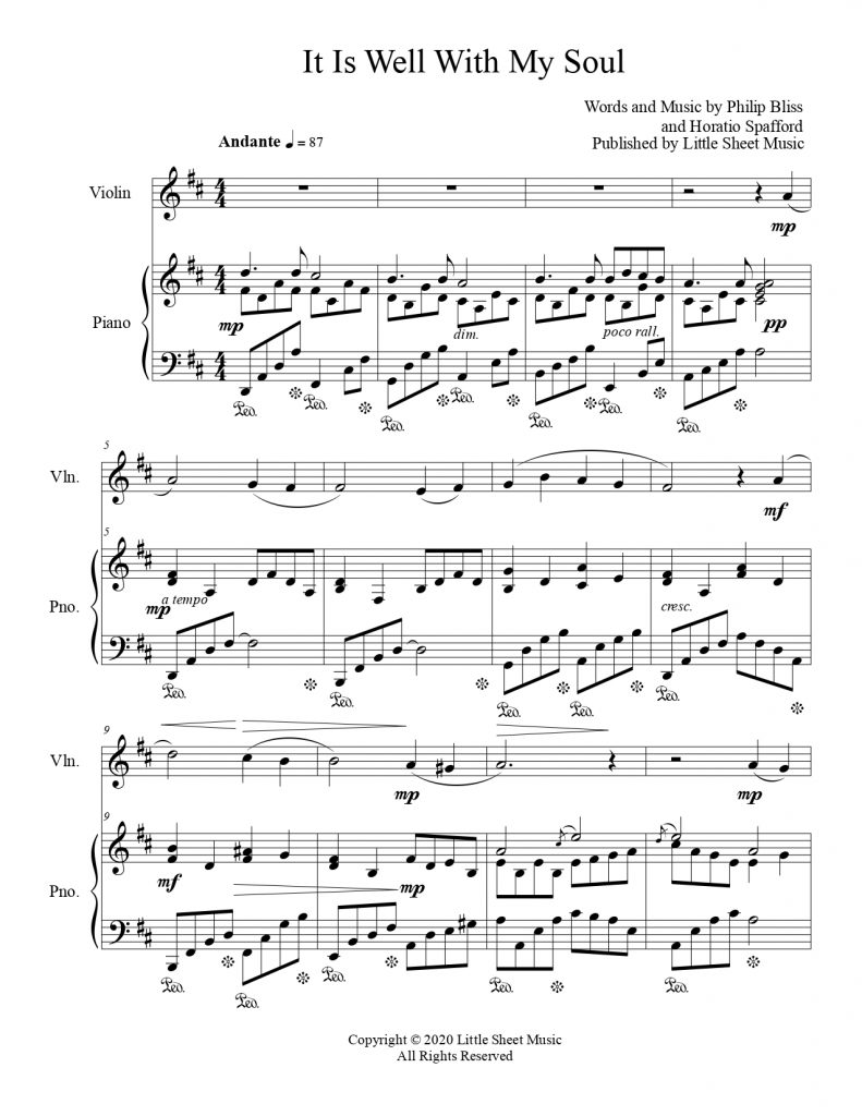 It Is Well With My Soul (Violin Solo) – Littlesheetmusic