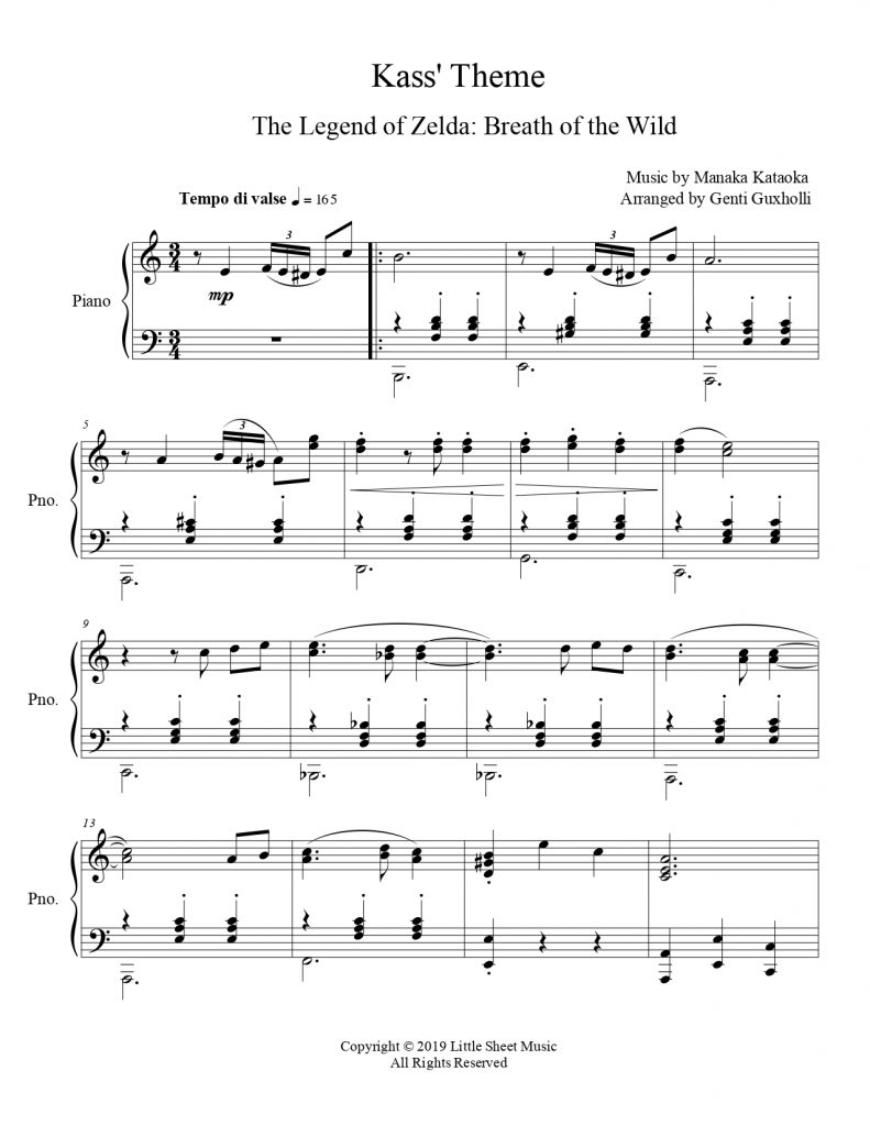 Kass’ Theme – The Legend of Zelda: Breath of the Wild (Piano Solo ...