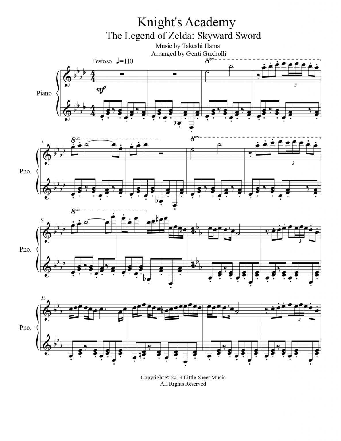 Knight’s Academy – The Legend of Zelda: Skyward Sword (Piano Solo) – Littlesheetmusic