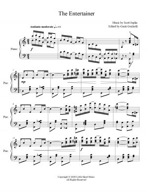 Scott Joplin – The Entertainer – Littlesheetmusic