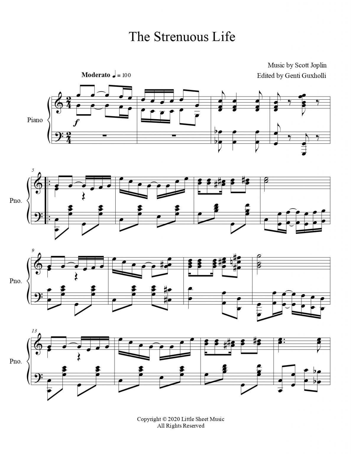 Scott Joplin – The Strenuous Life – Littlesheetmusic