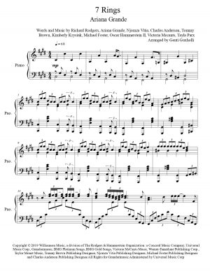 Ariana Grande – 7 Rings (Piano Solo) – Littlesheetmusic