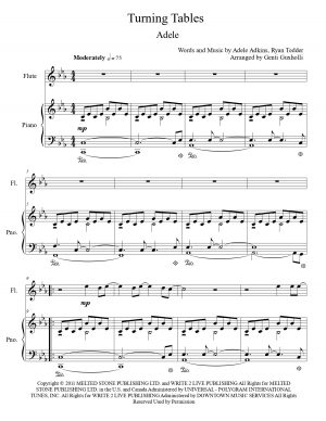 Adele – Turning Tables (Flute Solo) – Littlesheetmusic