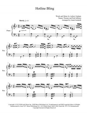 Drake – Hotline Bling (Piano Solo) – Littlesheetmusic