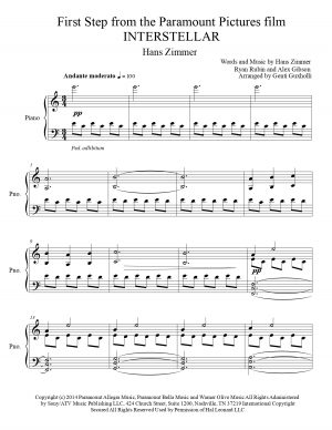 Hans Zimmer – First Step from INTERSTELLAR (Piano Solo) – Littlesheetmusic