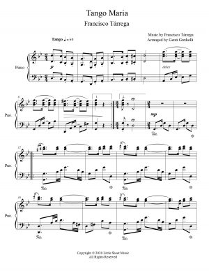 Francisco Tárrega – Tango Maria (Piano Solo) – Littlesheetmusic